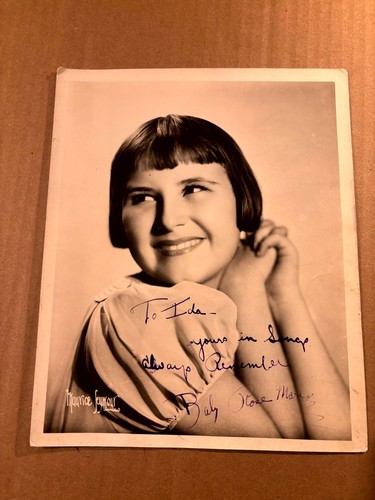 Baby Rose Marie Very Rare Very Early Autographed 8/10 Photo 30s Dick ...