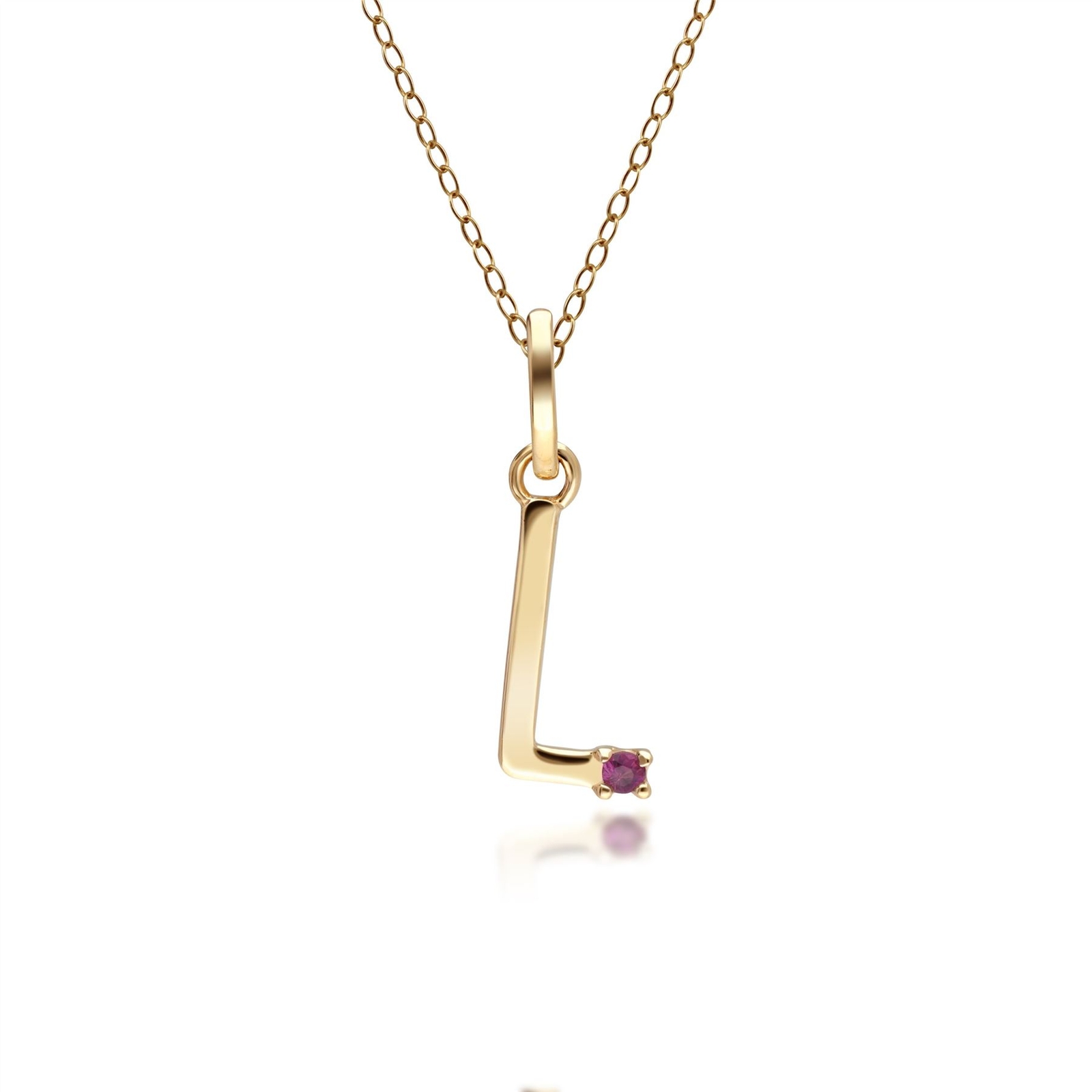 Initial L Ruby Letter Charm in 9ct Yellow Gold | eBay Australia