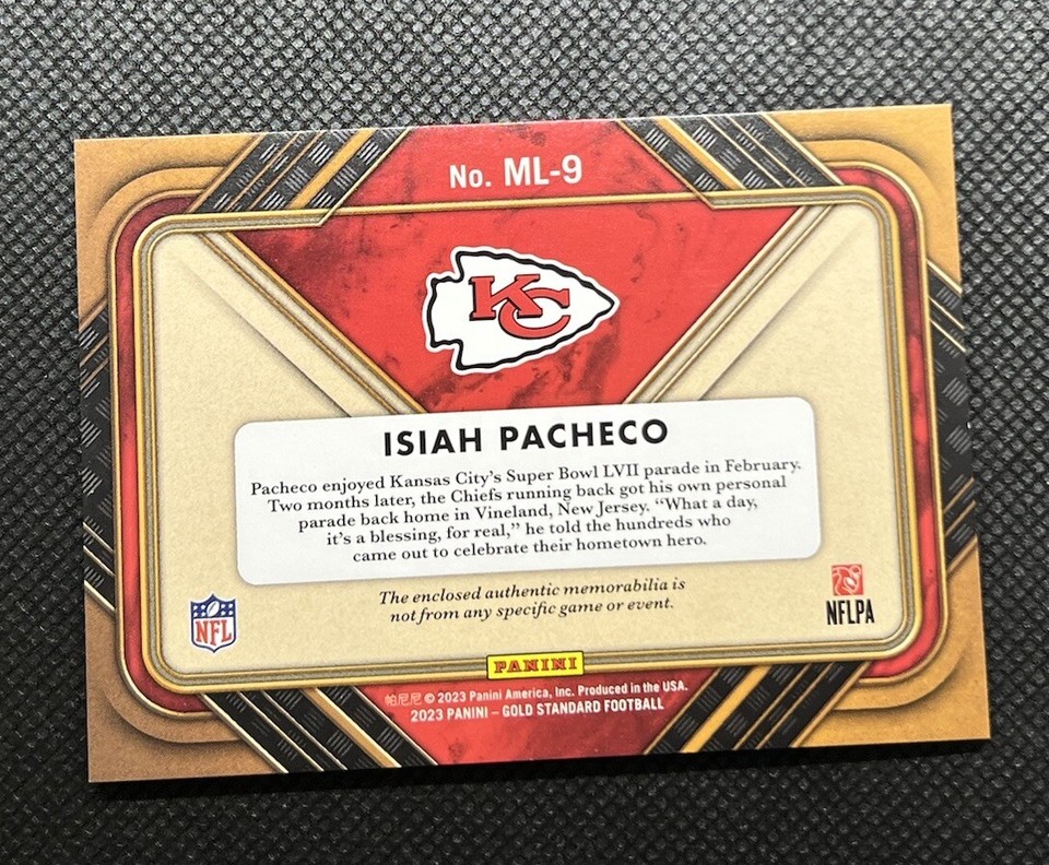 2023 Panini Gold Standard - Isiah Pacheco #ML-9 Kansas City Chiefs 5 ...