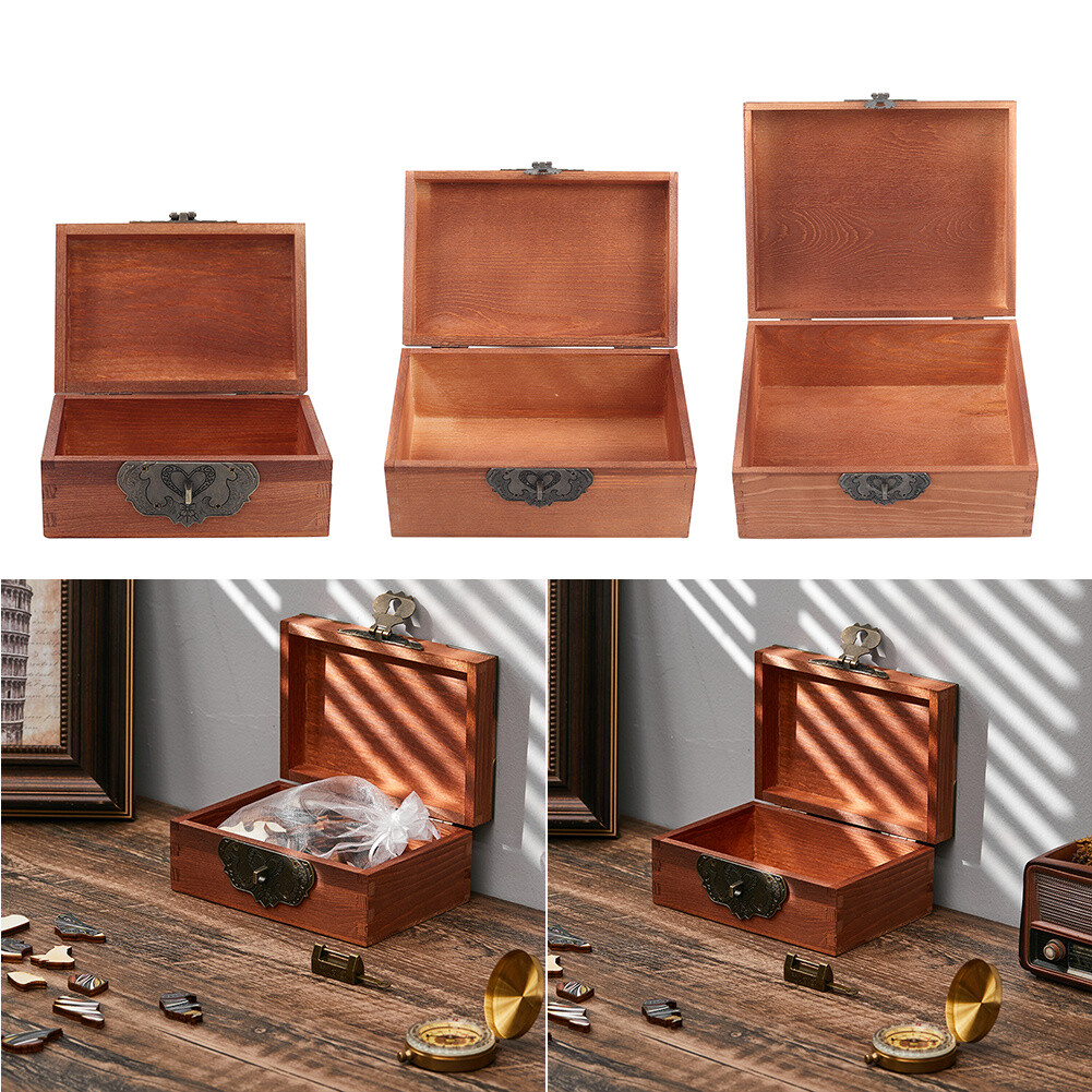 Decorative Wooden Jewellery Trinket Box Keepsake Storage Organiser Gift ...