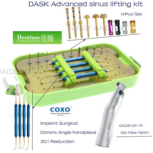 Dental DASK Advanced Sinus Lift Kit(14Pcs),COXO 20:1 Implant Handpiece ...