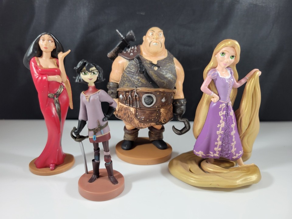 Disney PVC Figures Cake Toppers Dolls Tangled Rapunzel Hook Hand Thug ...