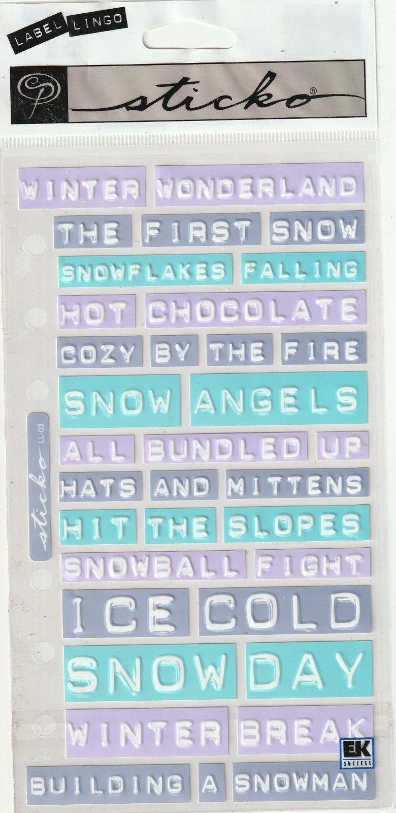 Sticko Label Lingo stickers WINTER Cold Snow theme 61344 FAST FREE ship ...