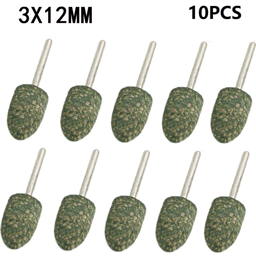 10pcs 4-12mm Conical Rubber Polishing Point Drill Bit 3mm Shank Rotary ...