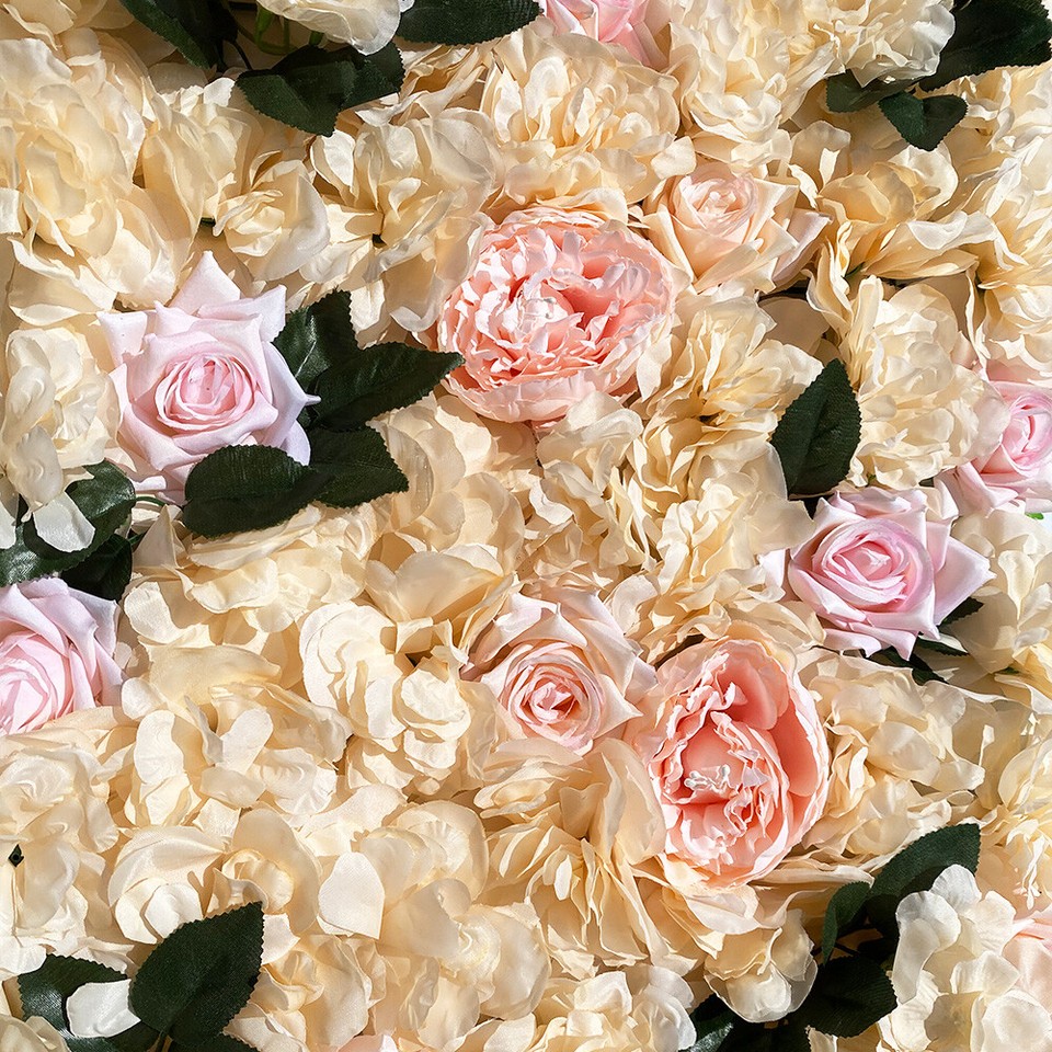 12 Pcs Artificial Rose Flower Wall Panel Bouquet Wedding Party Backdrop ...