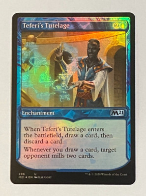 MTG Magic the Gathering M21 Core Showcase Foil Teferi's Tutelage ...