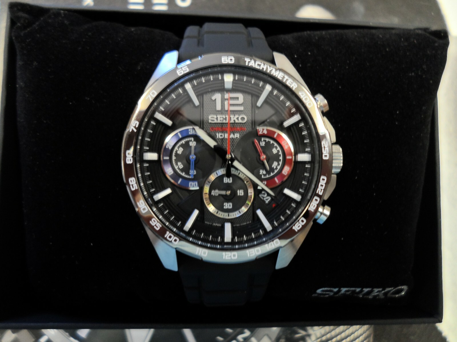 SEIKO SSB347 QUARTZ Men's Chronograph silicone strap SSB347-NEW | eBay