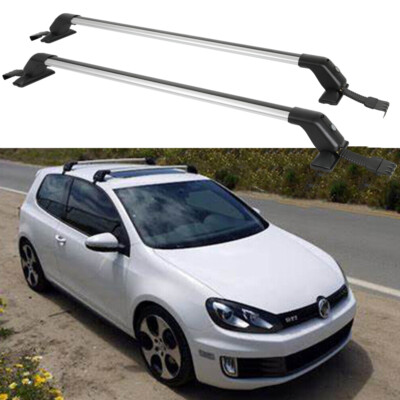 43.3" Car Top Roof Rack Cross Bar w/Lock Aluminum For VW Golf MK6 MK7 ...