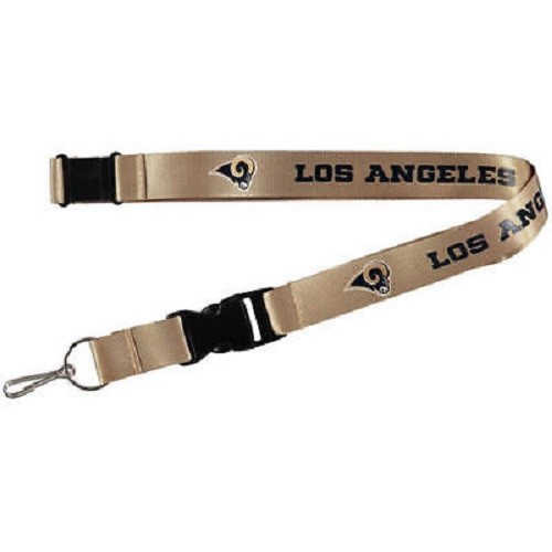 NFL LOS ANGELES RAMS GOLD Breakaway Lanyard Keychain Licensed Aminco 22 ...