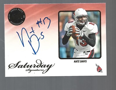 Nate Davis AUTOGRAPH Ball State Cardinals 2009 Press Pass Legends AUTO ...