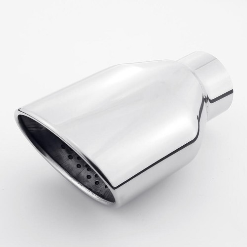 2.25" In 7" Long Resonated Slant Oval Out Polished Stainless Steel ...