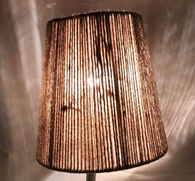 String Mini Lamp Shade Tan Rope Clip-on for Chandelier Bulb NEW 5.25 ...