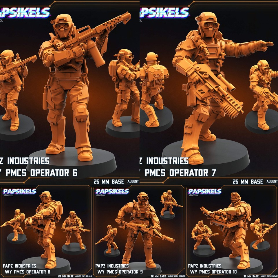 PMCS Operator Squad 2 Miniatures | Aliens Vs Humans VIII No Remorse ...