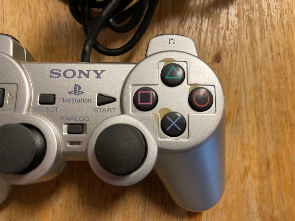 Sony PS2 Satin Silver Controller SCPH-10010 PlayStation 2 Dualshock OEM ...