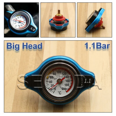 Car Thermostatic Gauge Radiator Cap 1.1 Bar Big Head Water Temp Meter ...