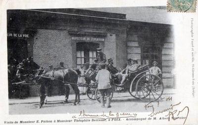 CPA 09 FOIX Visite de Monsieur E.Pichon a Monsieur Théophile Delcassé a ...