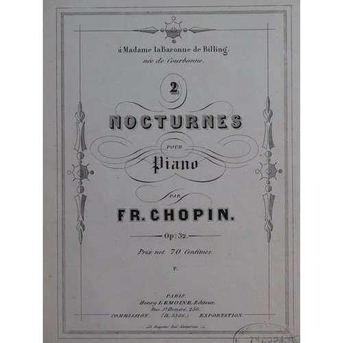 Chopin Frederic Two Nocturnes Op 32 Piano ca1860 | eBay Australia