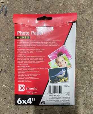 Chiltern Wove Glossy Printer Photo Paper - Size 6 x 4 Inch Inkjet ...