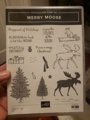Stampin Up ~ MERRY MOOSE ~ Clear Stamp Set ONLY Christmoose Cabin ...