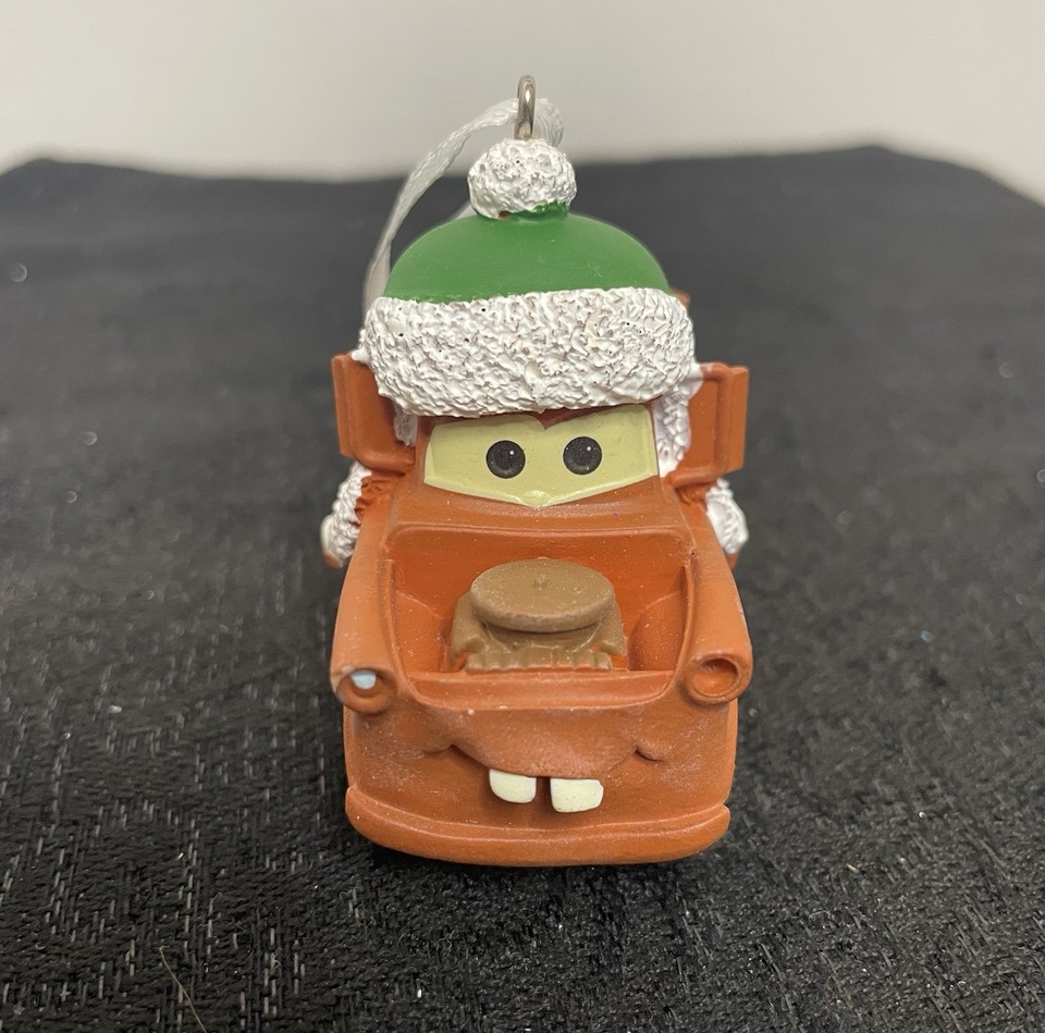 Disney Pixar Cars Christmas Ornament Tow Mater Green Hat Truck Holiday ...