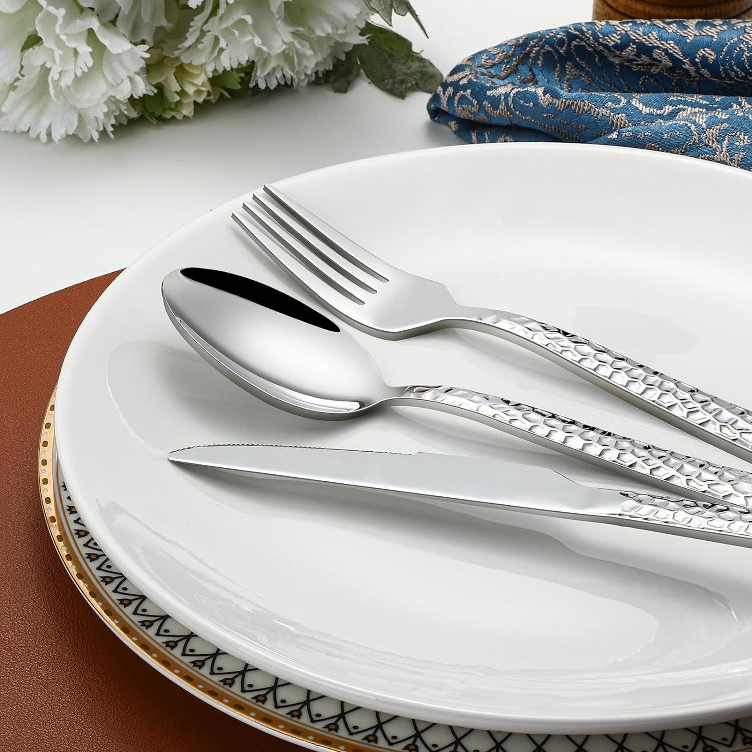 60 PCS Silverware Food-Grade Stainless Steel Flatware Set Fits 12 ...