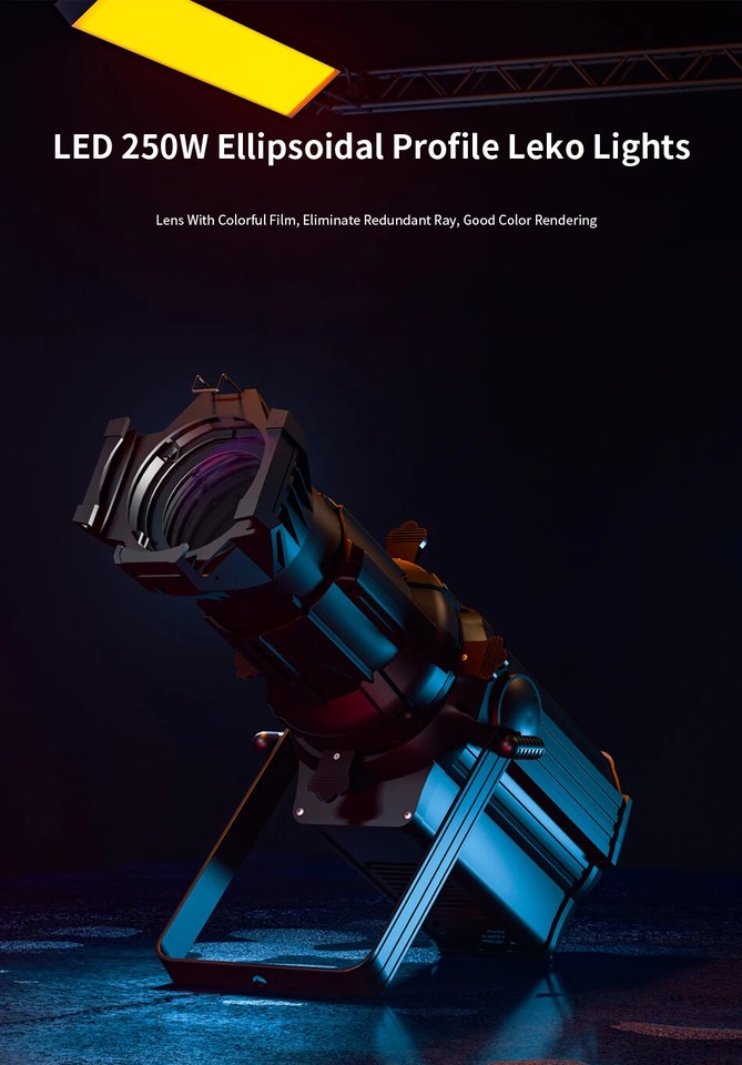 LED 250W LEKO Profile Spotlight RGBW 4IN1 Par Lights For DJ Disco Party ...