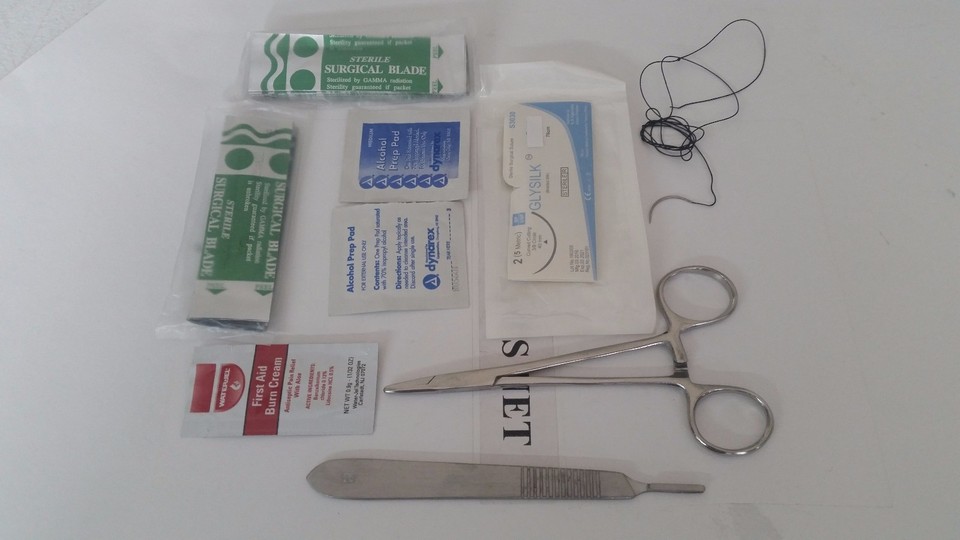 Basic Surgical Kit - Suture Set, Needle Holder, Forceps, Scalpel ...
