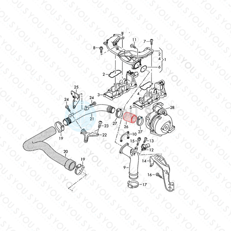 YOU.S Turbo Air Intake Hose for AUDI A4 Allroad (b8) TDI - 059145834d ...