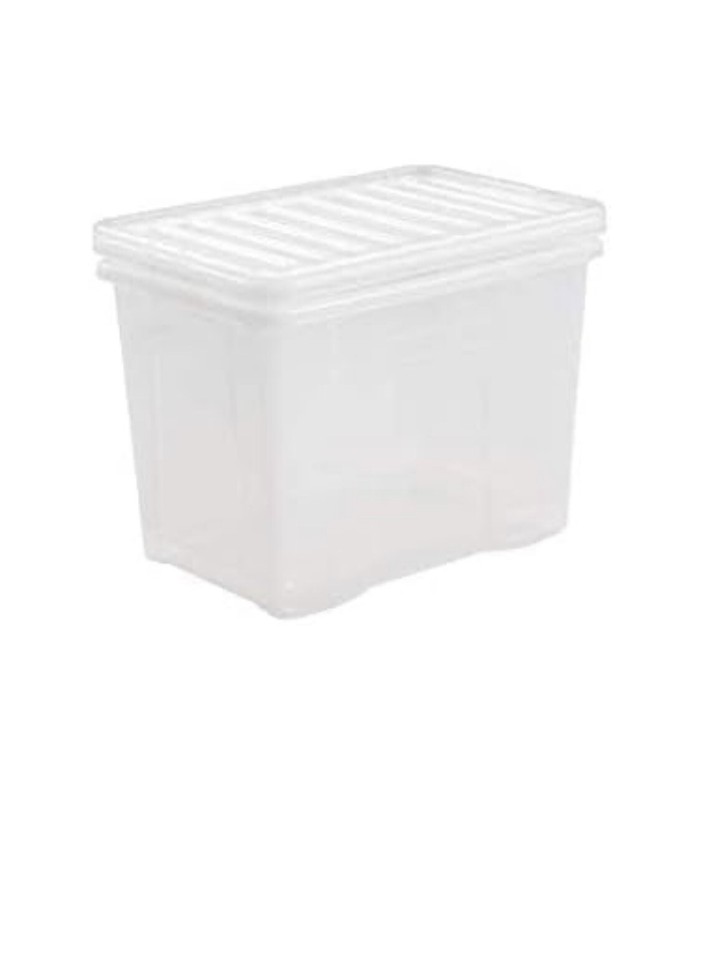 80 Litre Storage Box, Versatile Clear Home Storage, Clear (5 Pack ...