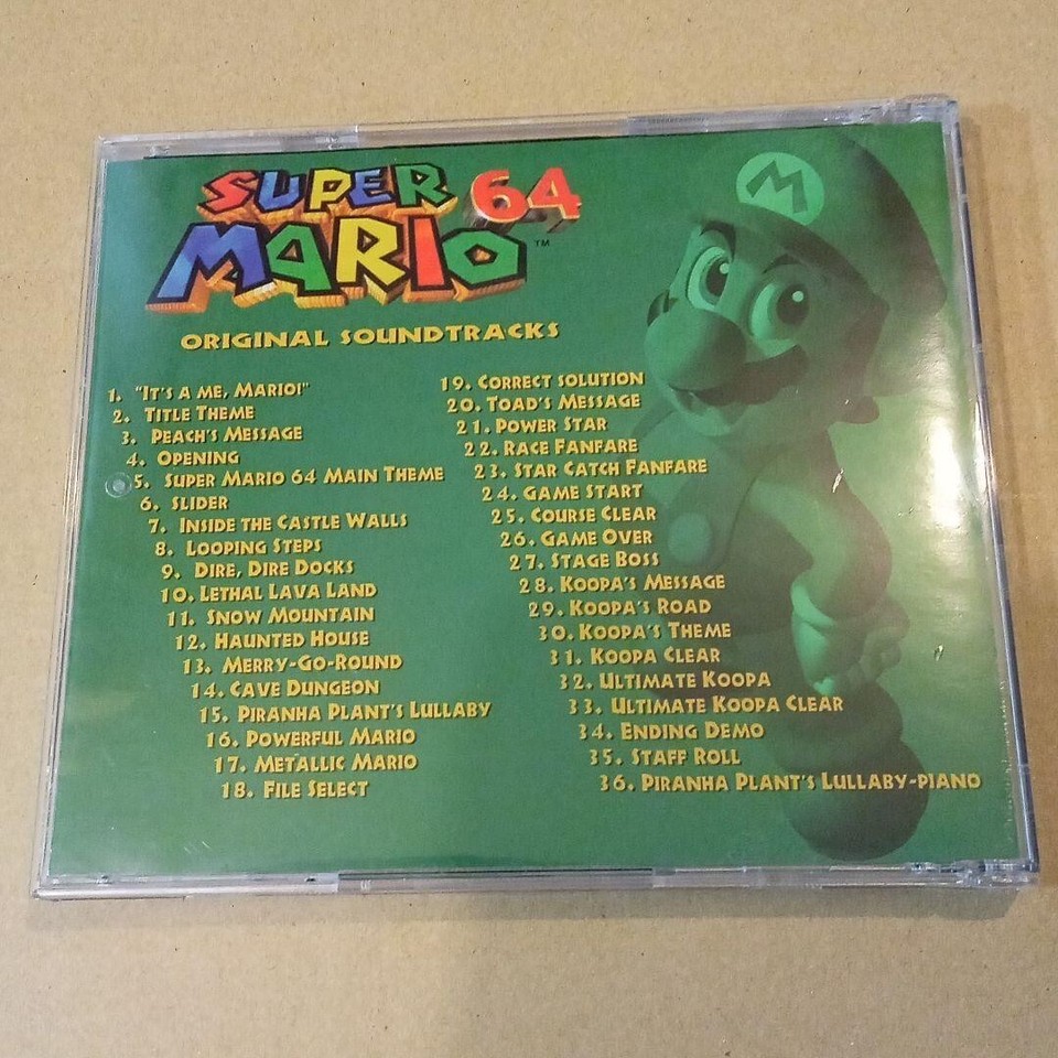 Super Mario 64 Original Soundtrack Game Music CD Kenji Kondo 1996 PONY ...