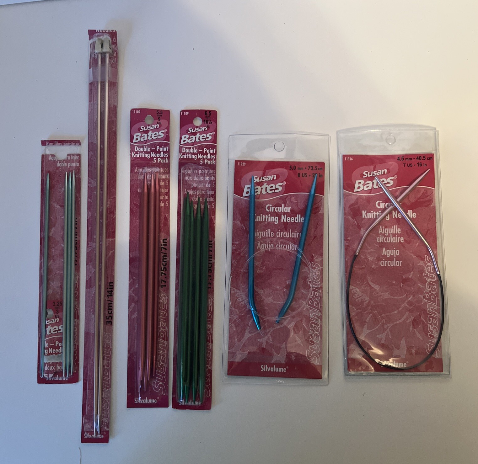 Lot Of Susan Bates Knitting Needles In A Variety Of Sizes Circular And ...