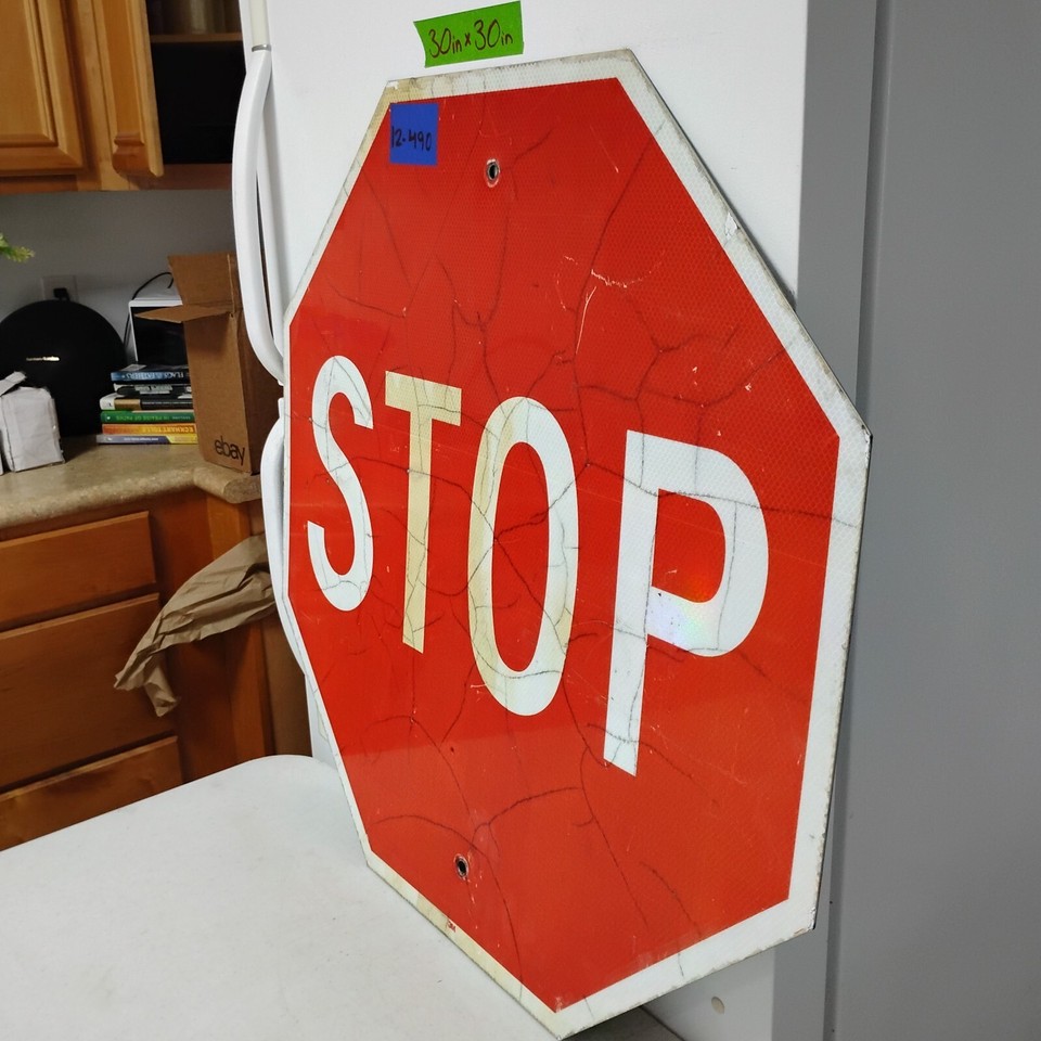Stop Sign 30" Authentic Retired Street Traffic Road Sign Lot 12-490 | eBay