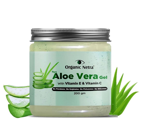 Organic Netra Pure Aloe Vera Gel with Vitamin C & E for Skin , Face ...
