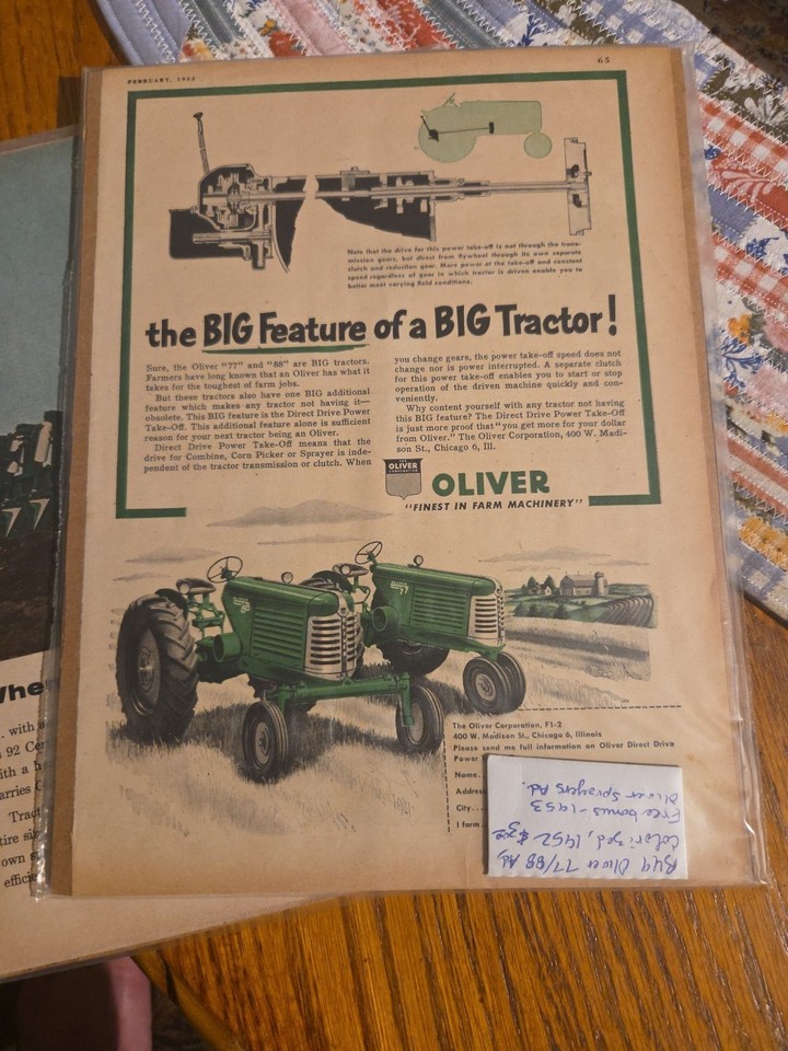 Oliver Farm Equipment Magazine Ad Lot of 8, Original | eBay