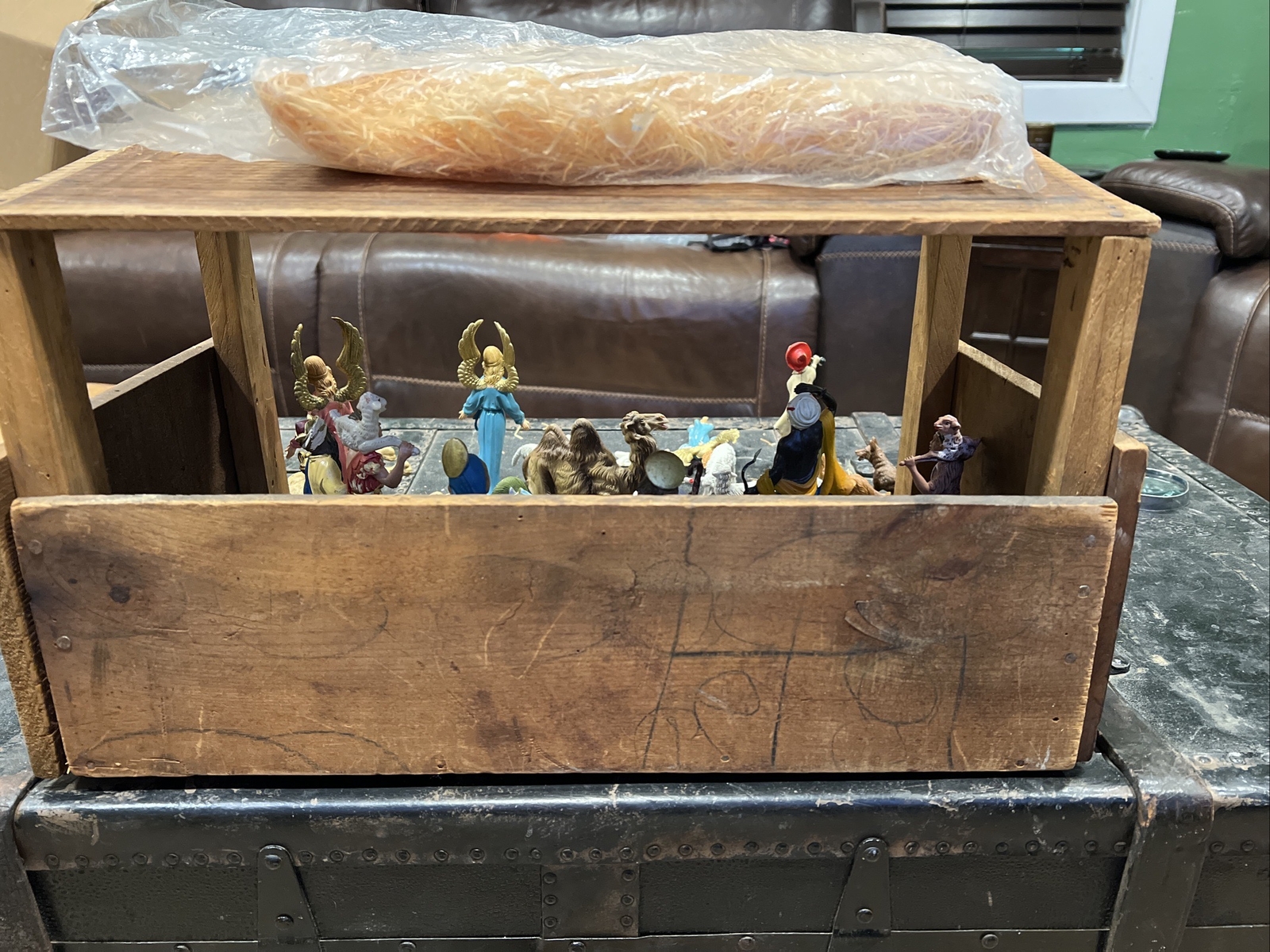 Vintage Depose Italy Nativity Set. Vintage Handmade Manger | eBay