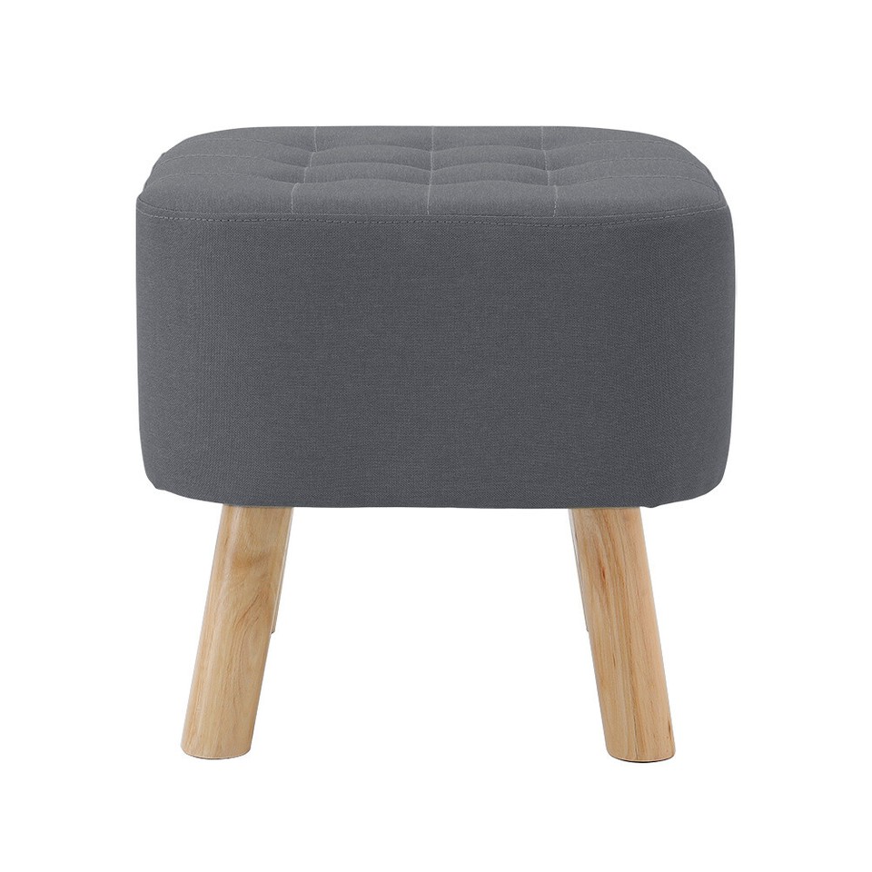 Padded Large Footstool Ottoman Rectangle Square Pouffe Bench Stool Wood ...