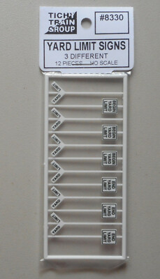 12 YARD LIMIT SIGNS HO 1:87 SCALE LAYOUT DIORAMA TICHY TRAINS 8330 | eBay