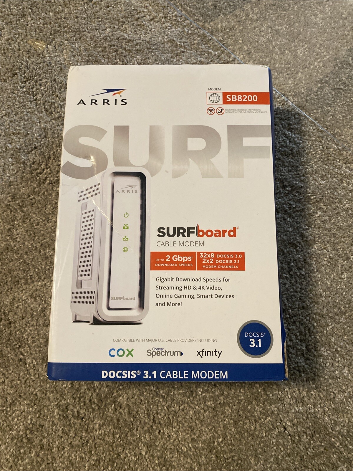 Arris Surfboard Cable Modem SB8200 COX SPECTRUM XFINITY DOCSIS 3.1 2gb ...