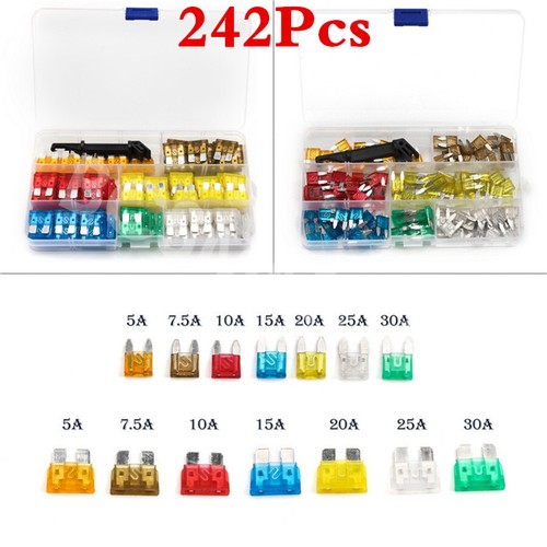 242PCS Car Blade Fuse Medium Small Size Auto Mixed Fuses Assortment Kit ...