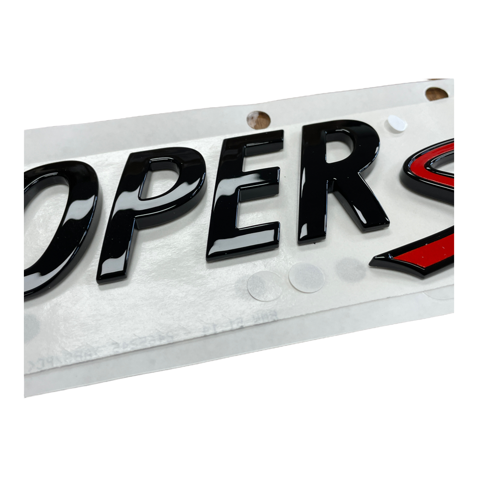 OEM MINI Cooper S Gloss Black Emblem Badge Chrome Logo Clubman R53 R56 ...