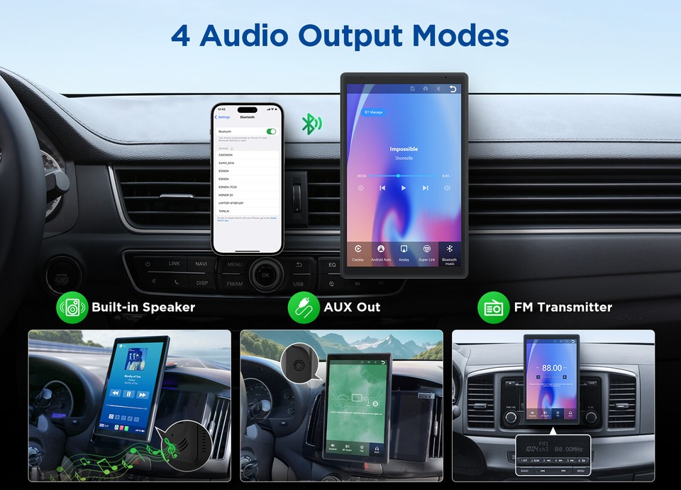 Universal 8.95"Apple CarPlay Touch Screen Car Radio Android Auto ...