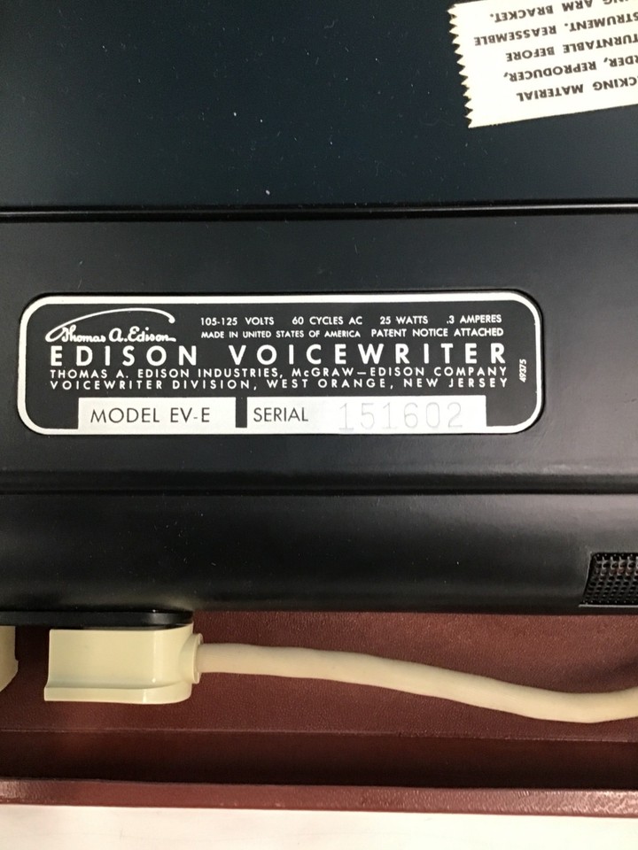 Edison Voicewriter Model EV-E&D Vintage Octaphone (Untested) | eBay