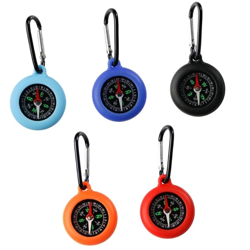5Pcs Camping Hiking Pocket Compasses Small Keychain Compasses Outdoor ...