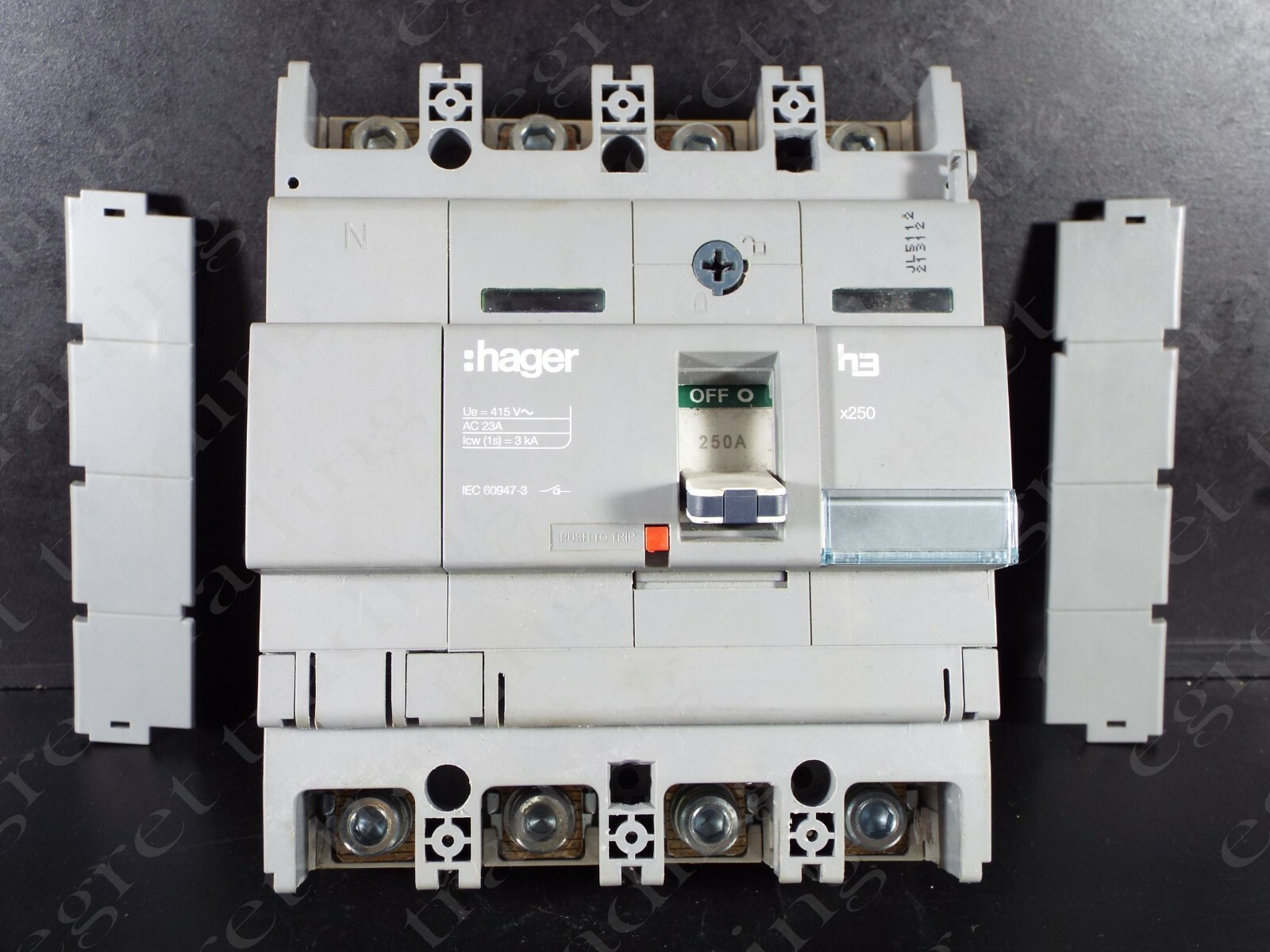 Hager H3 x250 250A 4P Main Isolator Switch HCB251H Four Pole - Free ...