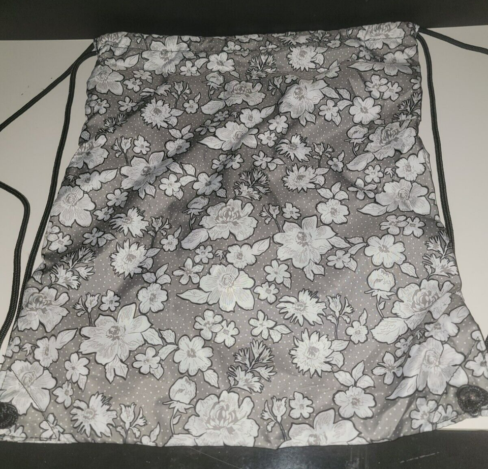 NWT Vera Bradley RAIN GARDEN GRAY ReActive Drawstring Backsack Backpack MSRP $35 | eBay