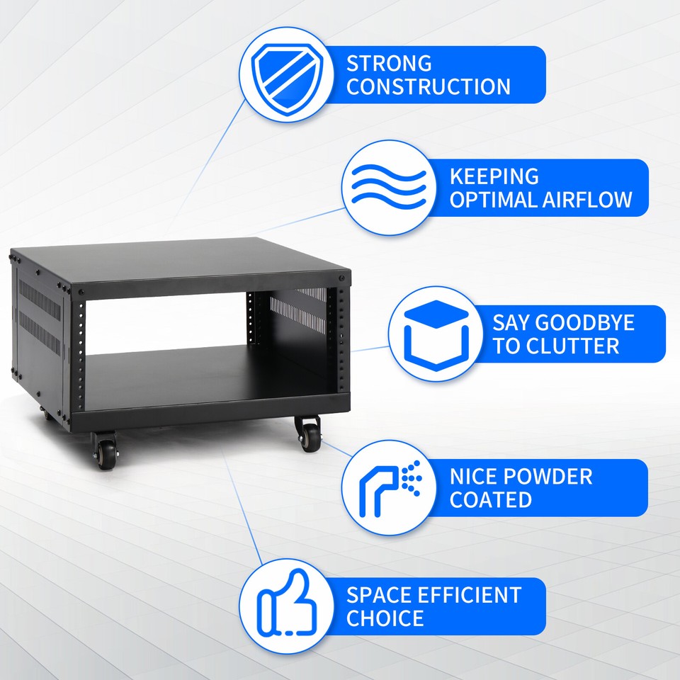 19" 4U Component Rack Cabinet DJ Equipment Cabinet for Audio Video ...