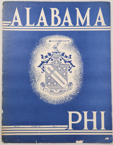 1947 Alabama Alpha Phi Delta Theta Magazine WWII University Fraternity ...