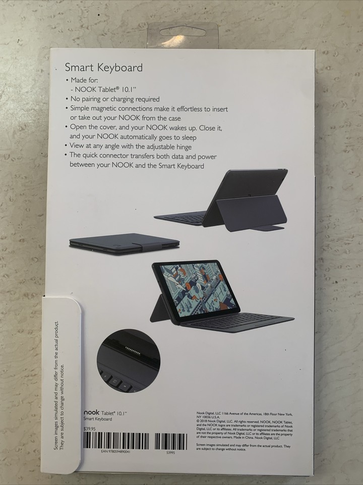 New In Box Barnes & Noble NOOK Smart Keyboard Nook Tablet 10.1" | eBay