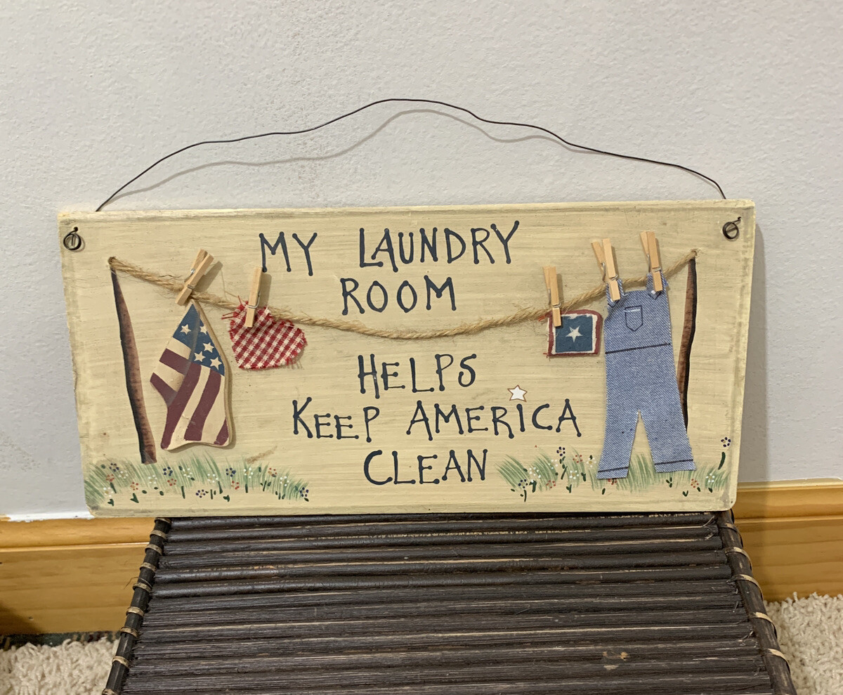 Country Primitive Laundry Wall Amazon.com: Vintage Laundry Wall Art
