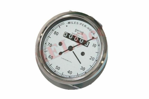 Replica Smiths Speedometer 80 Mph White Faced For Norton Triumph Ariel ...